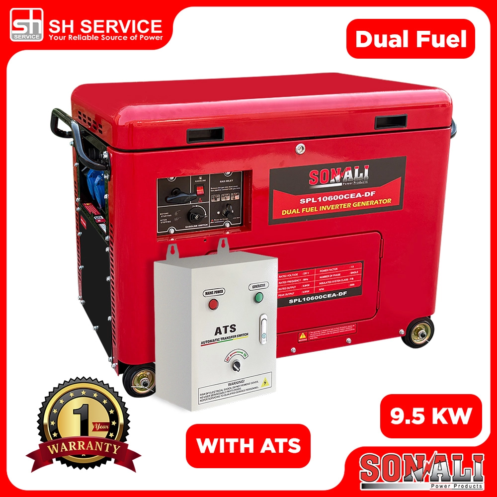 SONALI 9.5KW LPG Dual Fuel Petrol Canopy Style Auto Start Generator ...