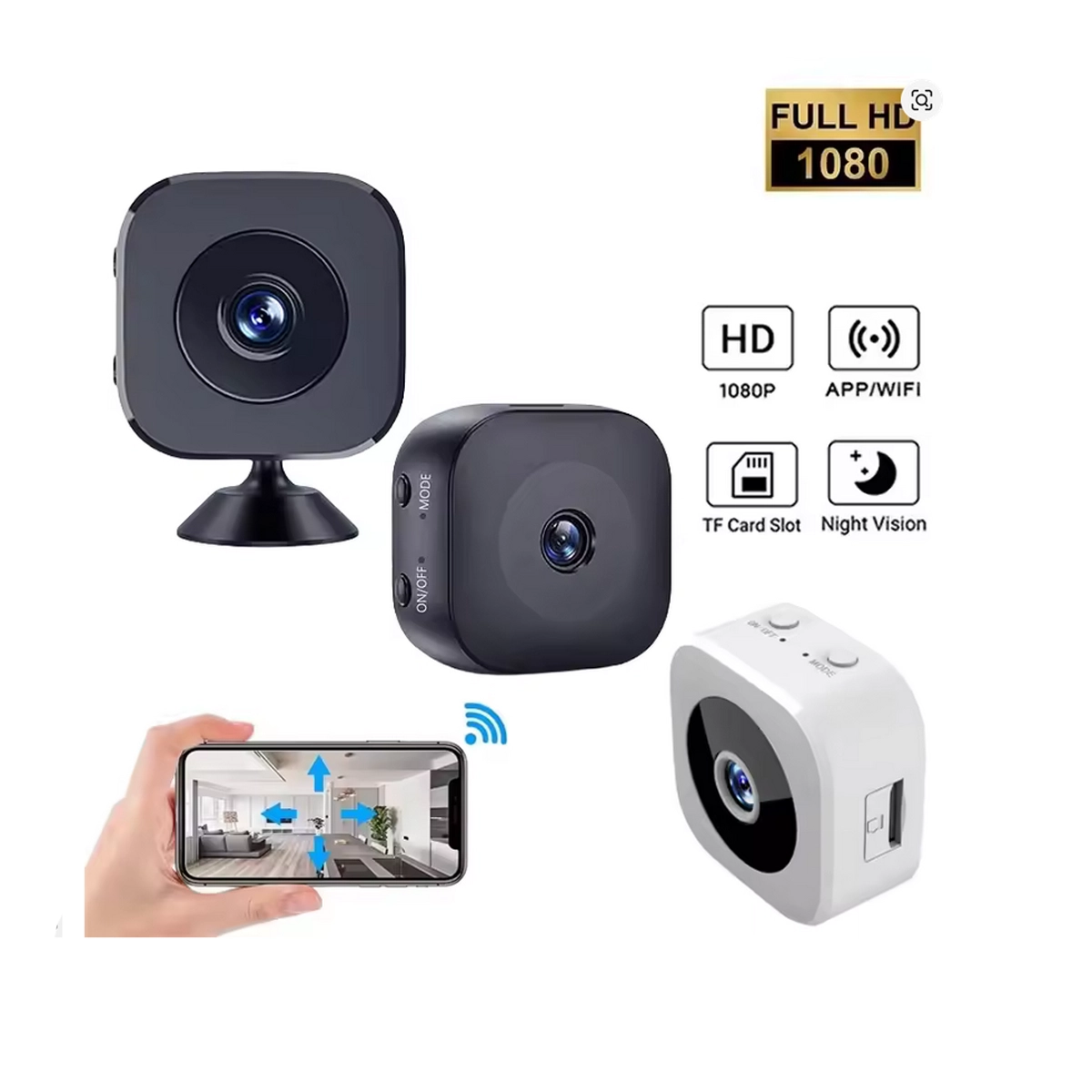 1080P Mini Camera WiFi Wireless Monitoring Security Protection Remote ...