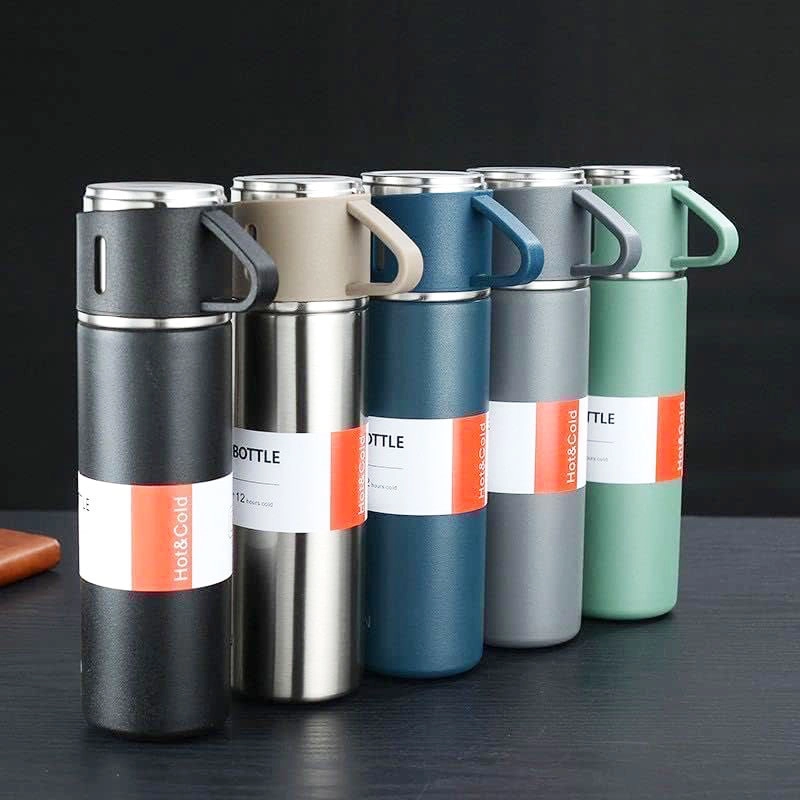 500ml, Stainless Steel, Vacuum Insulated, Flask Set, Hot/Cold, Travel Mug.