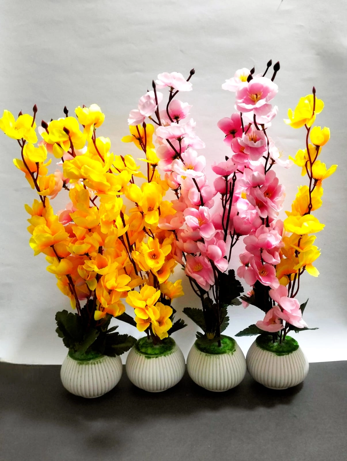Tob soho Artificial Flower Of Cherry Ful With Tob PinkYellow ...