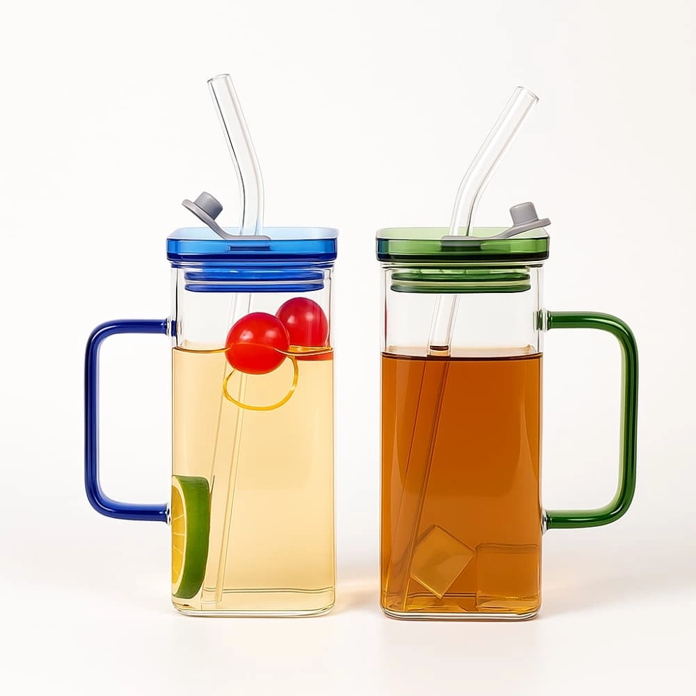 High Quality Beautiful Transparent Drinking Glass With Straw Stylish ...