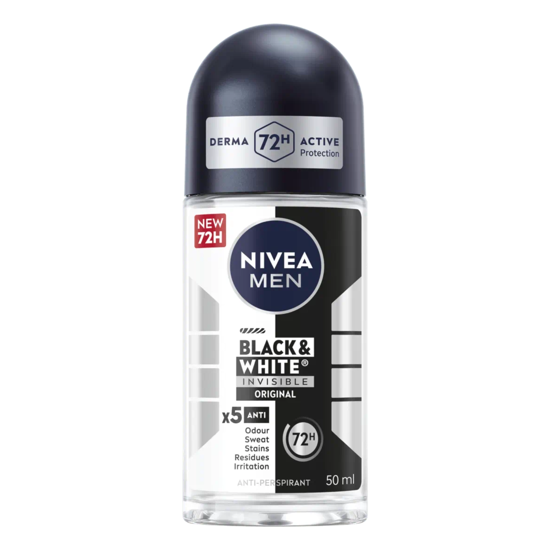 NIVEA MEN Black & White Invisible Fresh 72H Antiperspirant Roll-On 50 ml