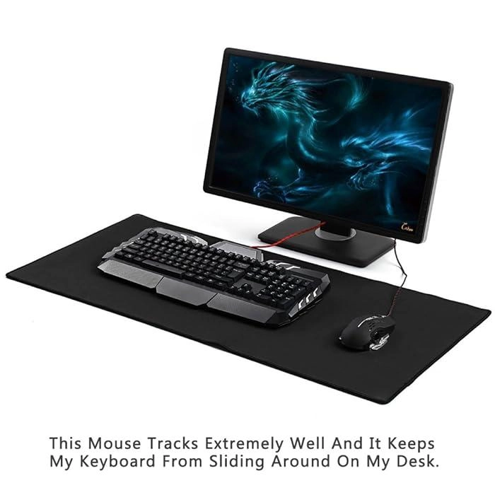 OFFICE MOUSE PAD GAMING SOLID BLACK 900 MM/400 MM