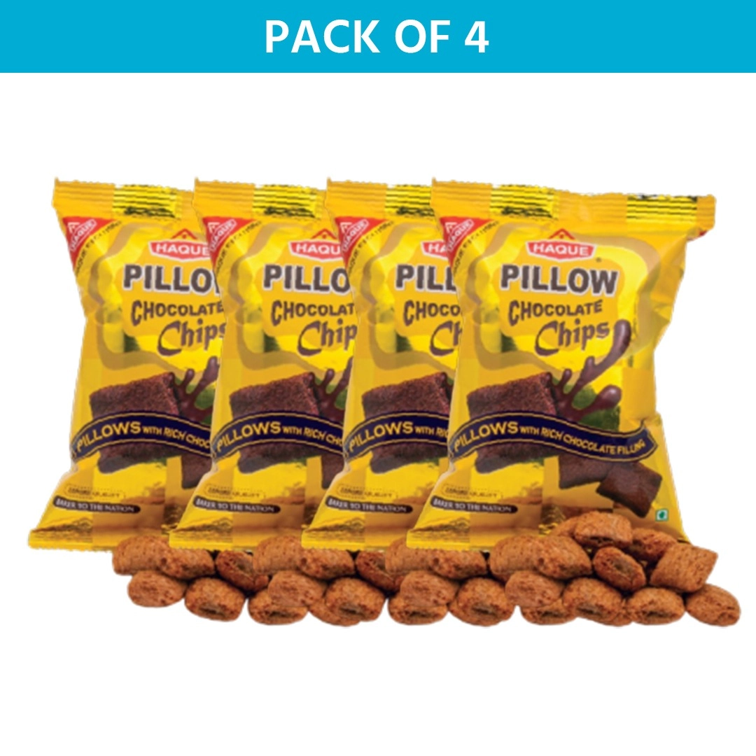 Haque Chocolate Chips Standard Pillow 20g - Pack of 4