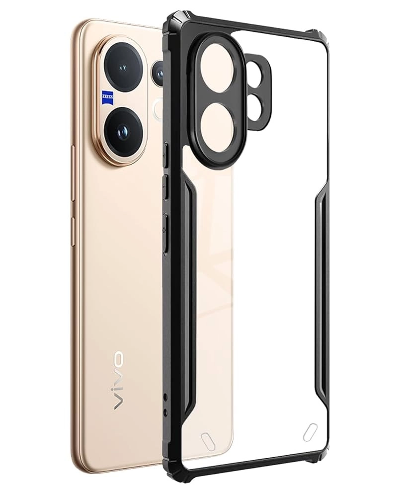 Back Cover for vivo V60 5G (Black,Transparent)