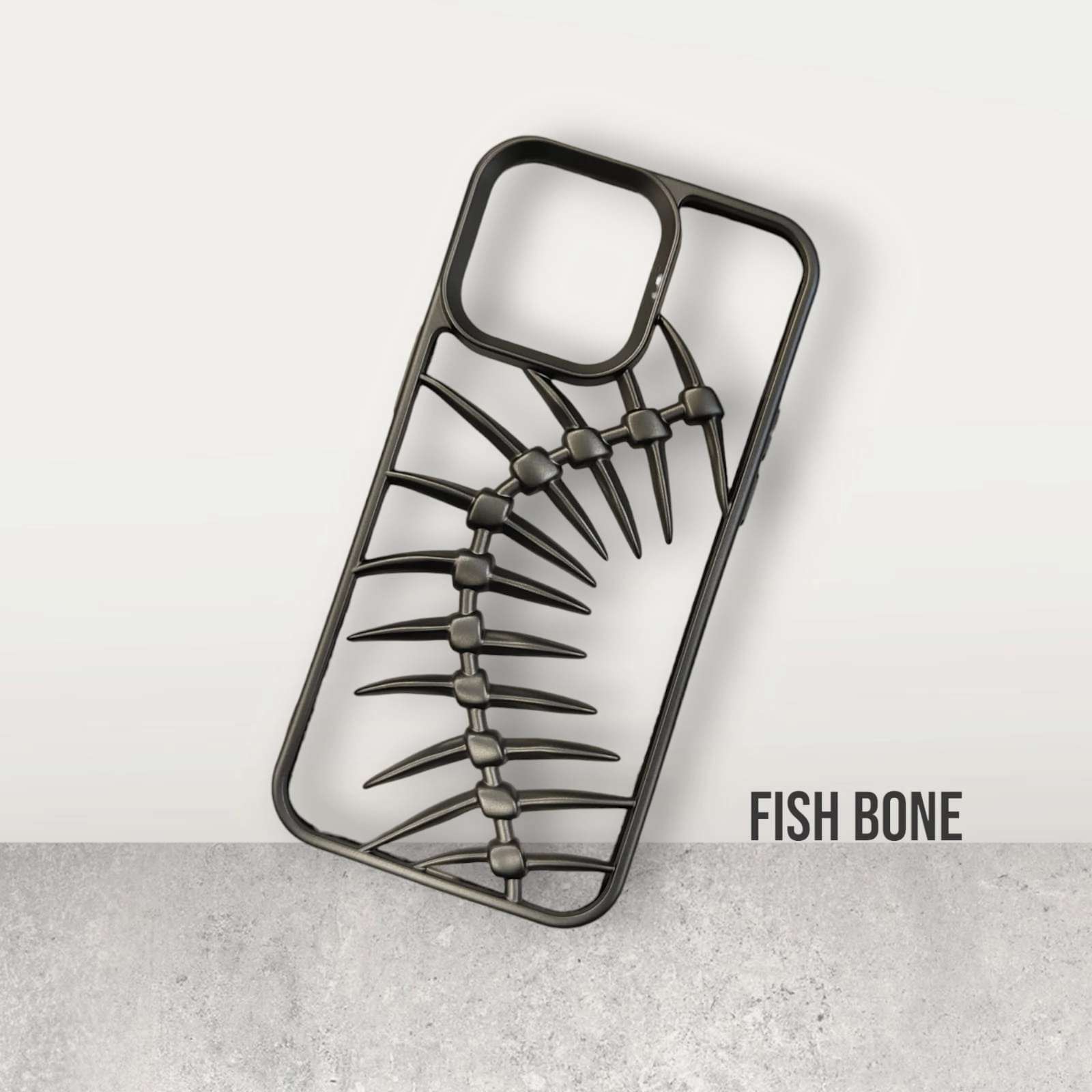 For Apple iPhone 16 Pro Max New 3D Fish Bone pattern Fashion Hollow ...