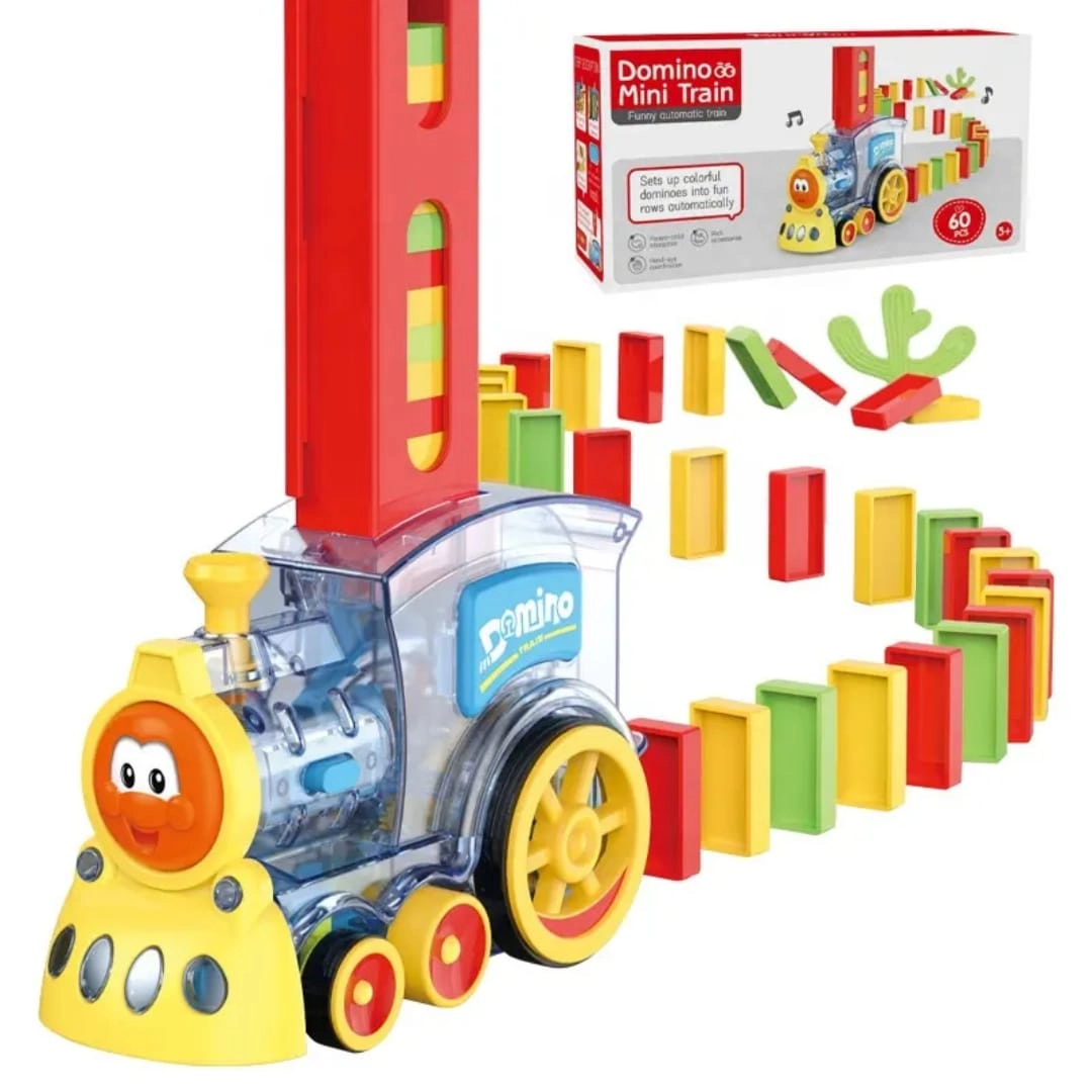 Domino Game Car Toy Set Placed Domino Train Carriage With Light And ...