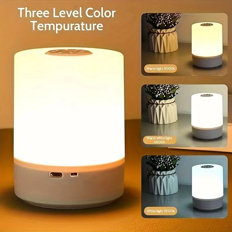 LED Night Lights Touch Stepless Dimmabl LED Table Lamp USB Portable ...