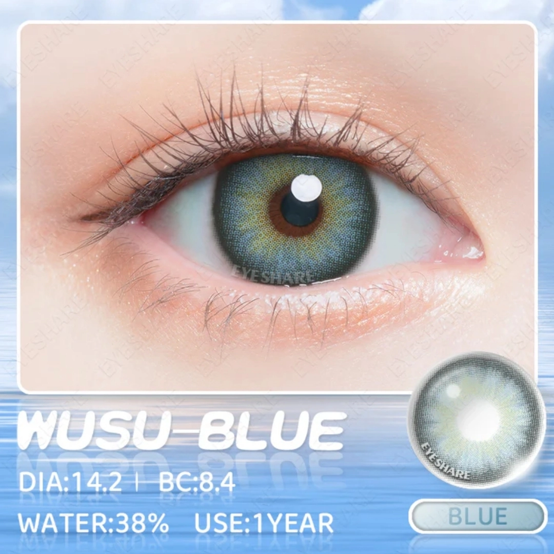 Eyeshare Wusu Blue Color contact lens with regular kit box for men ...