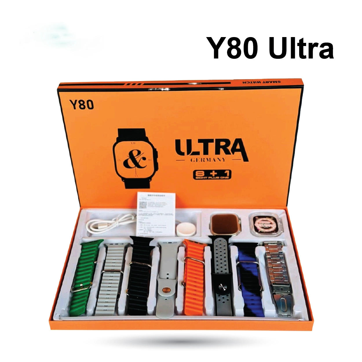 Y80 Ultra Smart Watch 8+1 Straps